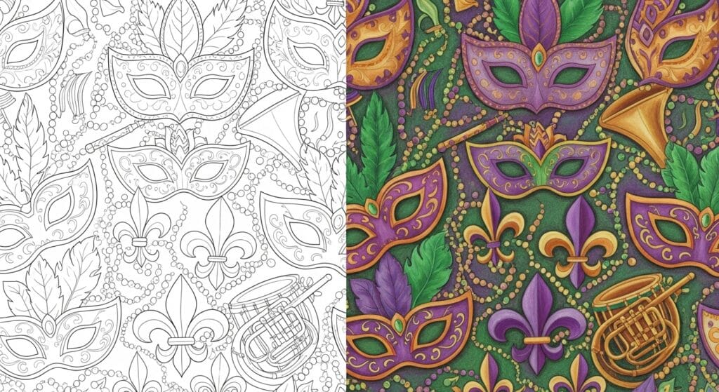 20 Mardi Gras Coloring Pages